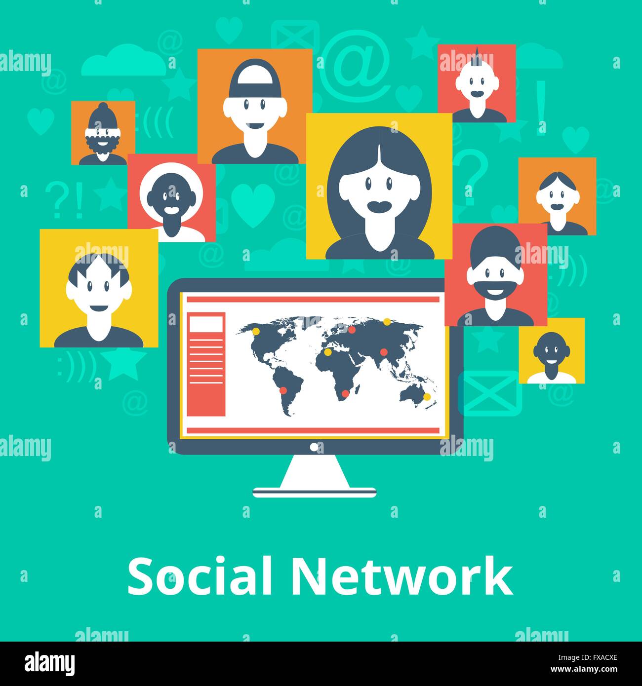 Social network icons composition poster Stock Vector Image & Art - Alamy