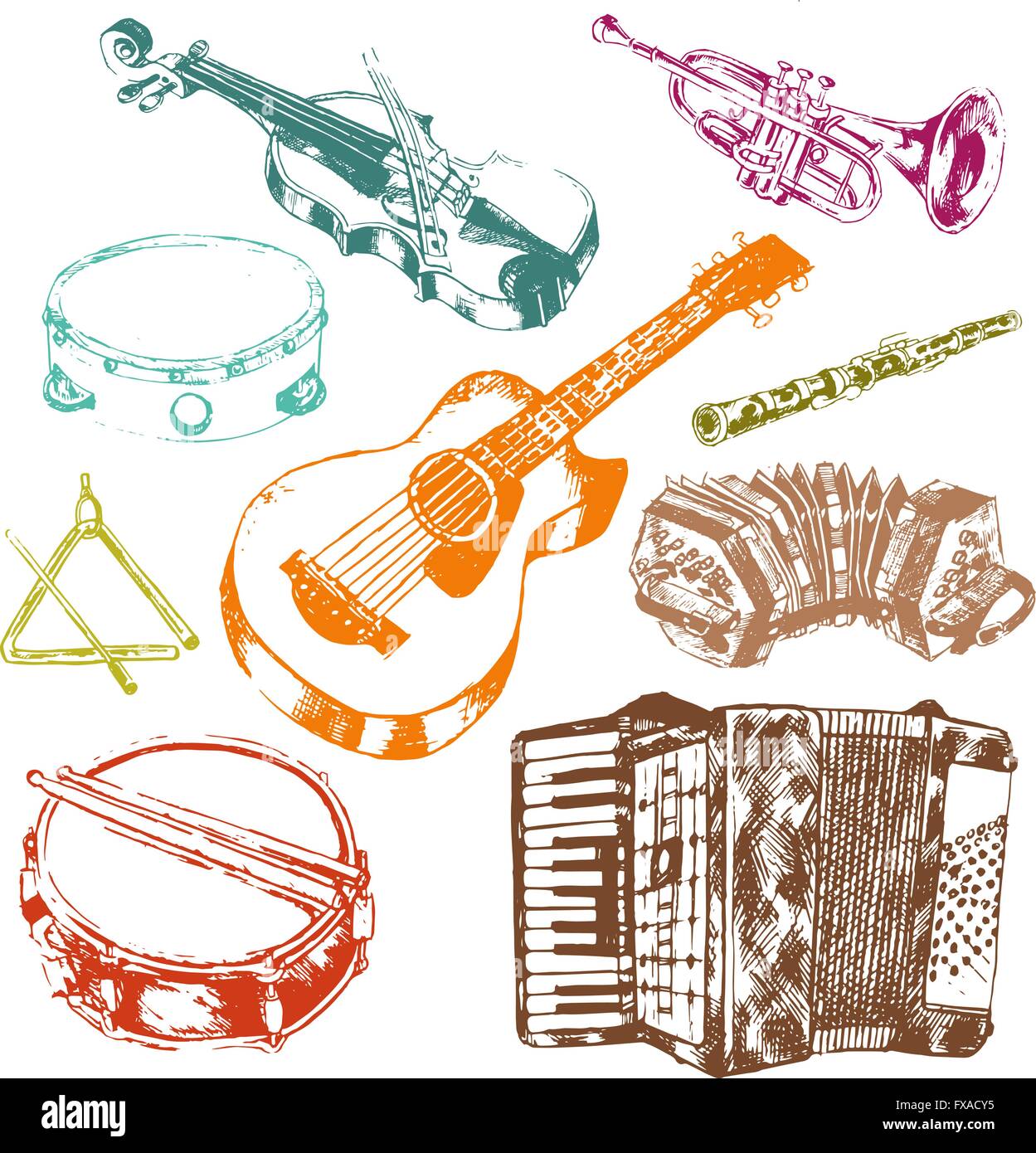 Musical instruments icons color set Stock Vector Image & Art - Alamy