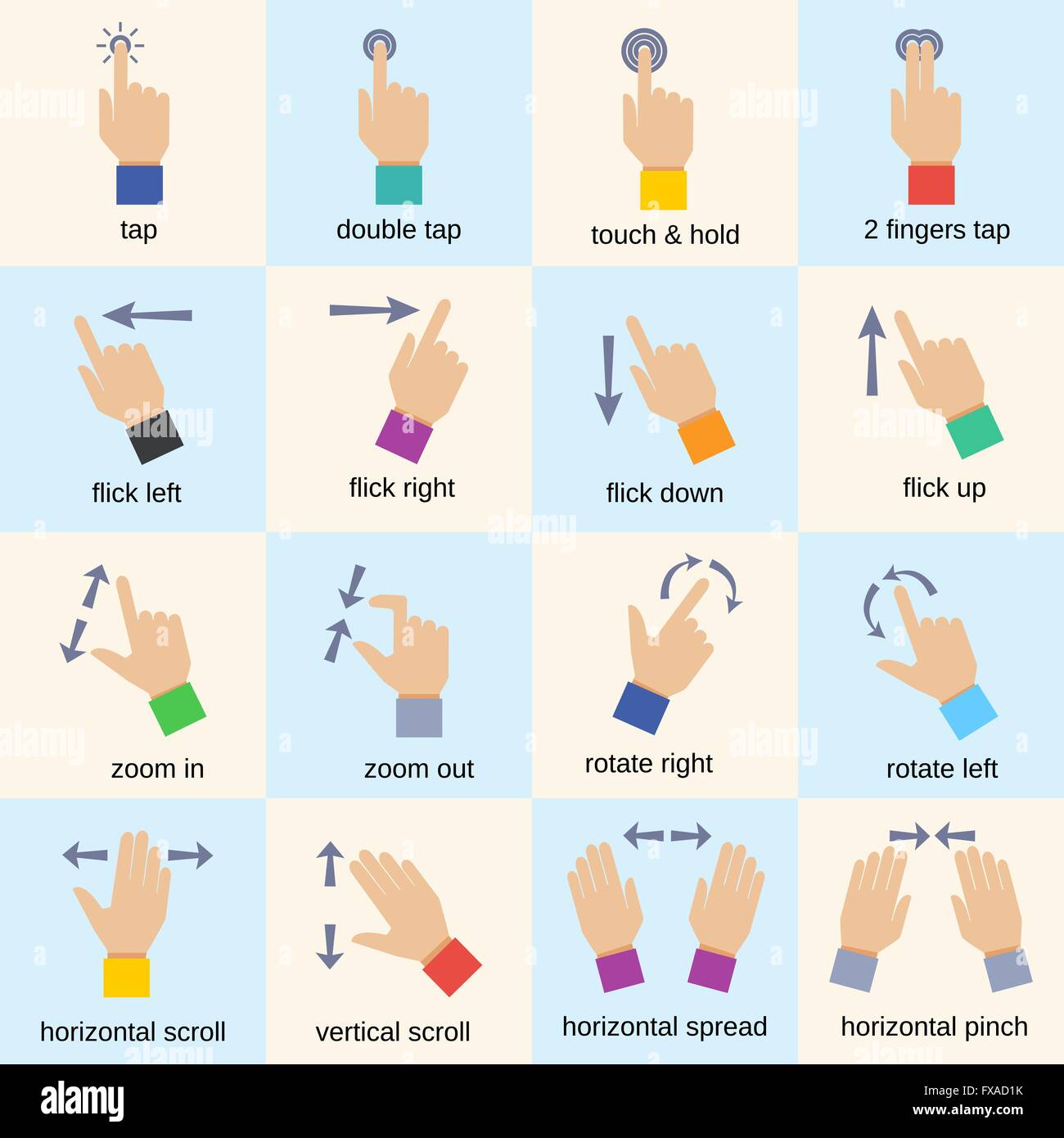 Touch interface gestures Stock Vector Image & Art - Alamy