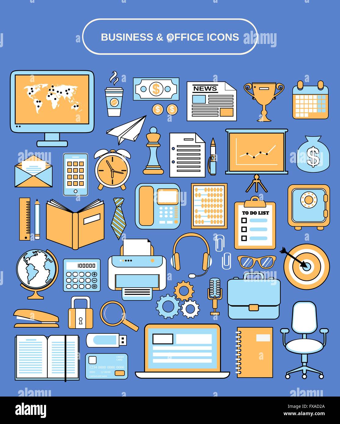 Office icons set Stock Vector Image & Art - Alamy