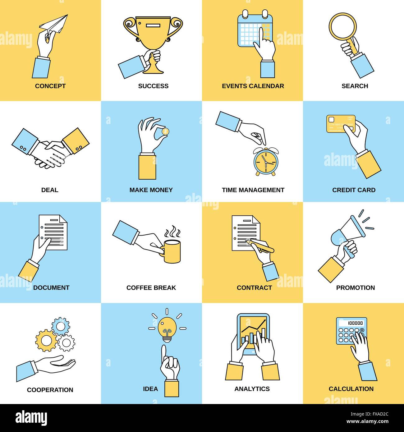 Business Hands Flat Line Stock Vector Image & Art - Alamy