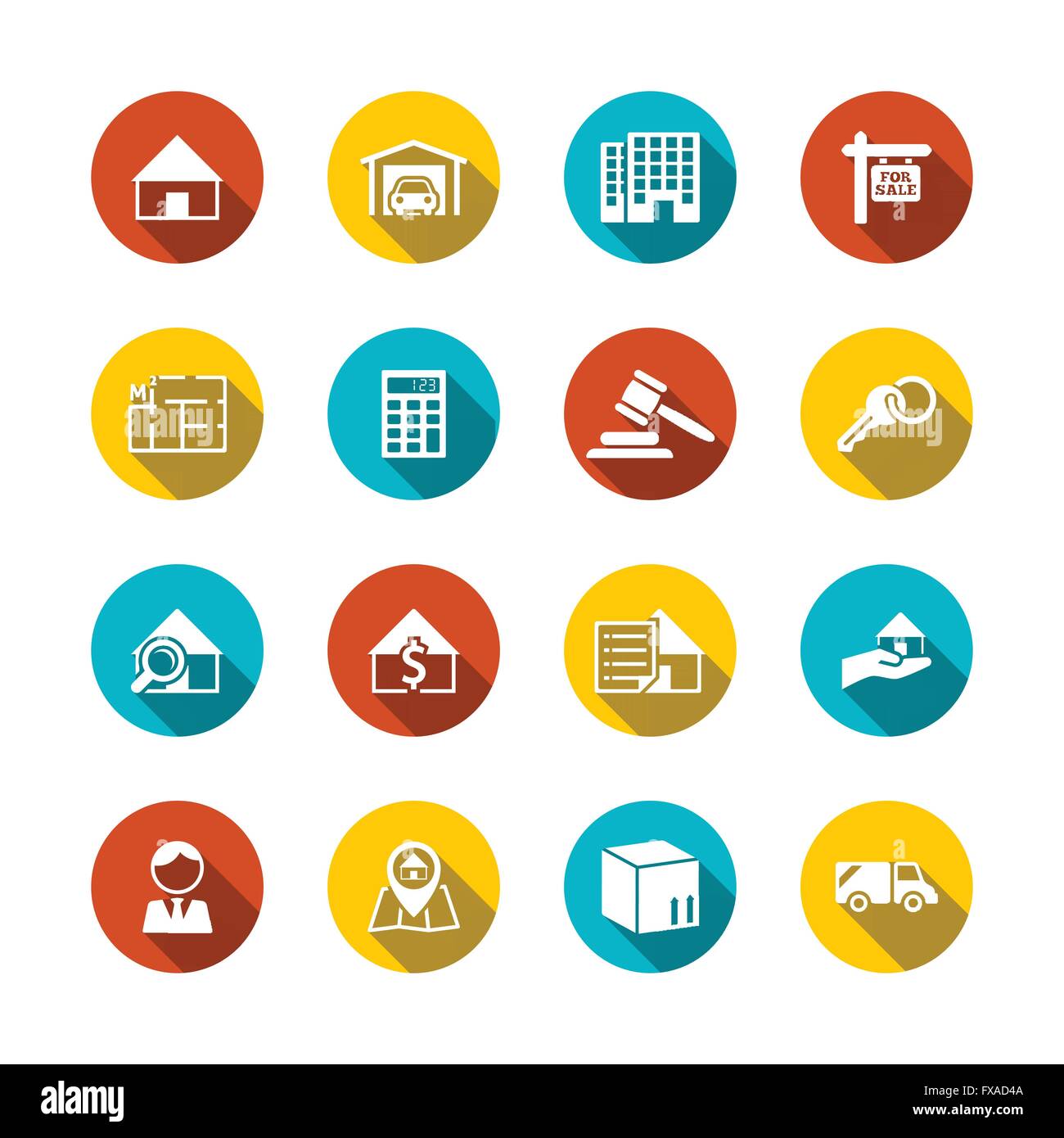 Real Estate Flat Icons Stock Vector Image & Art - Alamy