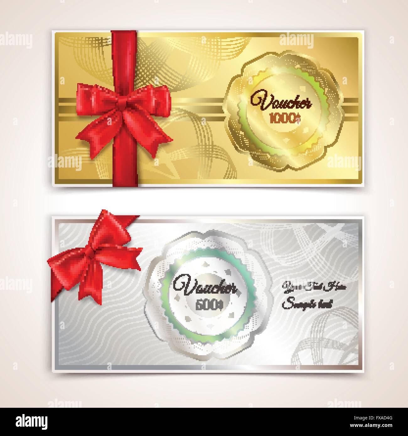 Gold vouchers Stock Vector Images - Alamy