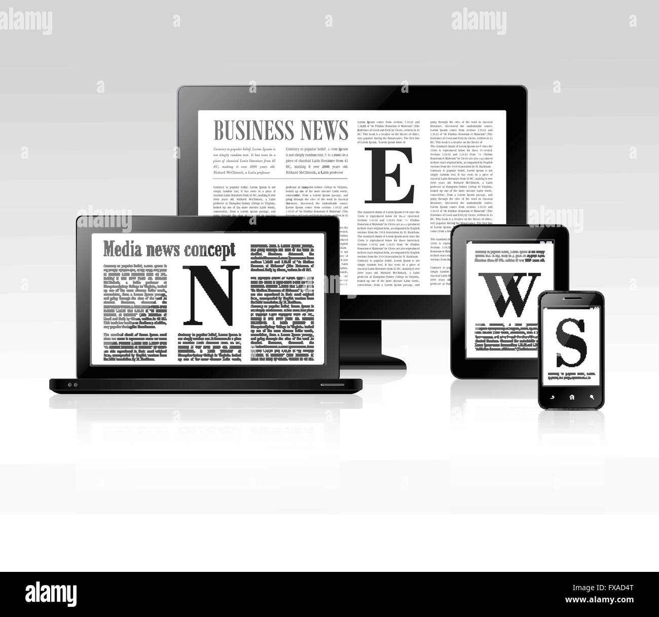 News concept on computer Stock Vector Images - Alamy
