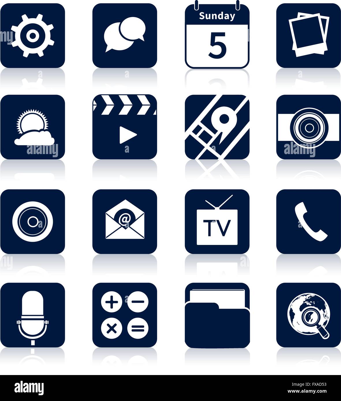 Mobile applications icons black Stock Vector Image & Art - Alamy