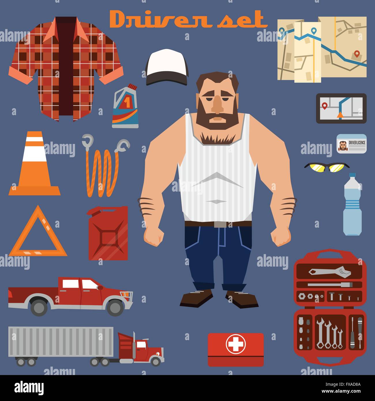 Driver character elements Stock Vector Image & Art - Alamy