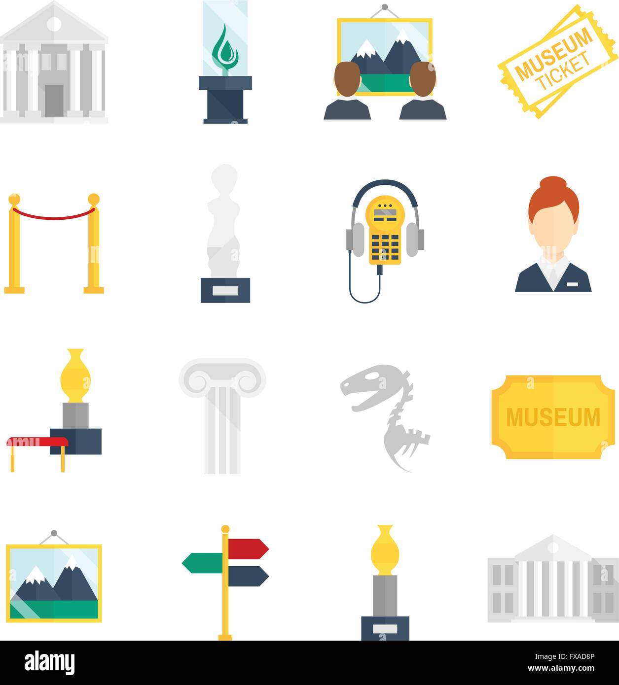 Museum Icons Flat Stock Vector Image & Art - Alamy