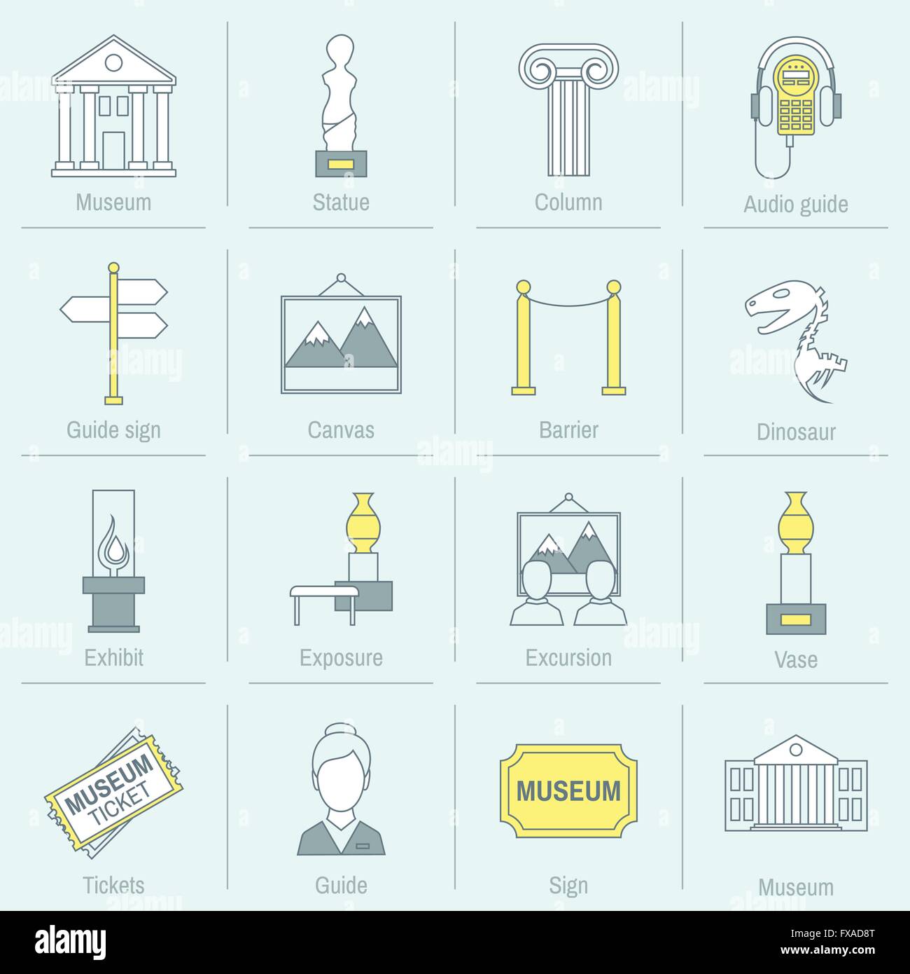 Museum icons flat line Stock Vector Image & Art - Alamy