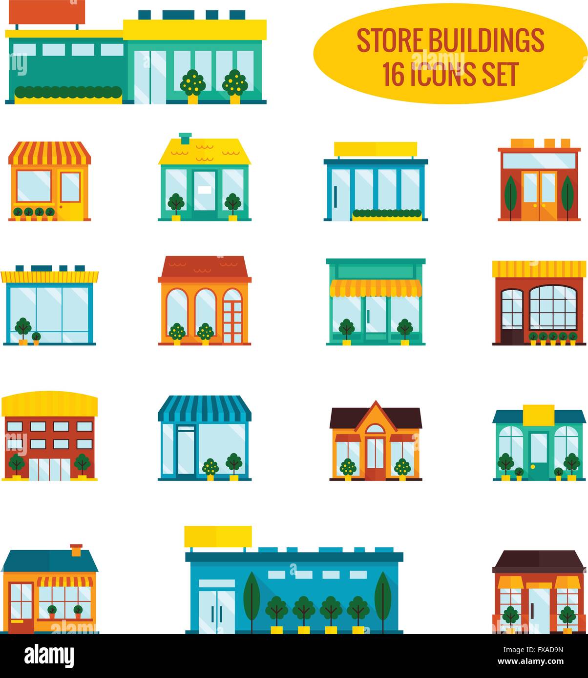 Store building icons set Stock Vector Image & Art - Alamy