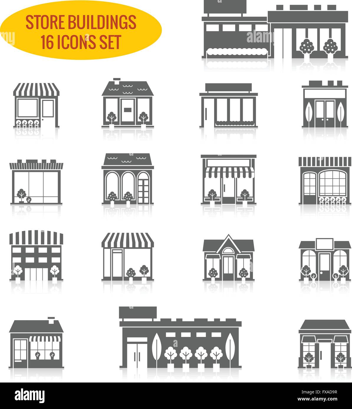 Black white concept building Stock Vector Images - Alamy