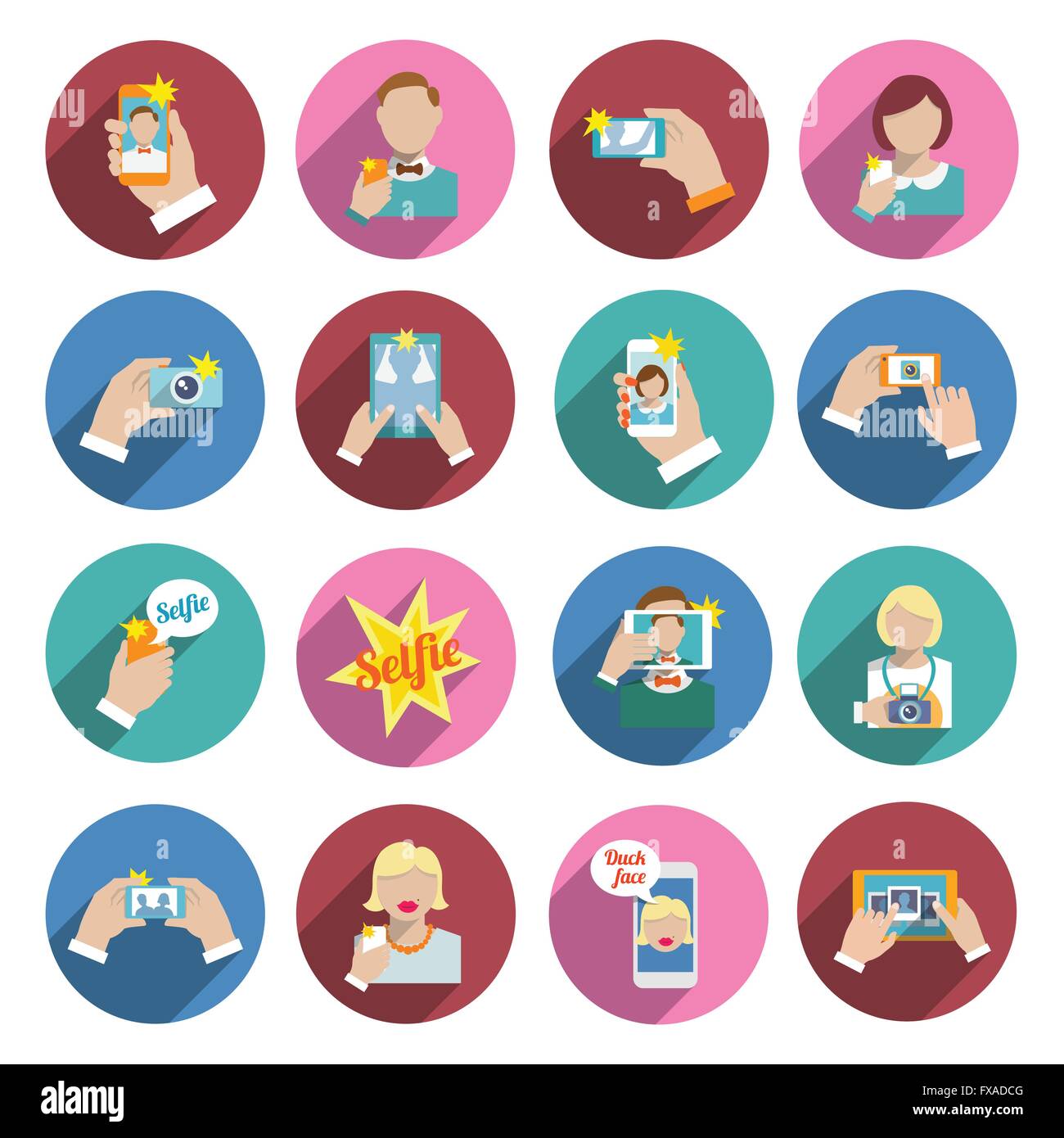 Selfie Icons Flat Stock Vector Image & Art - Alamy