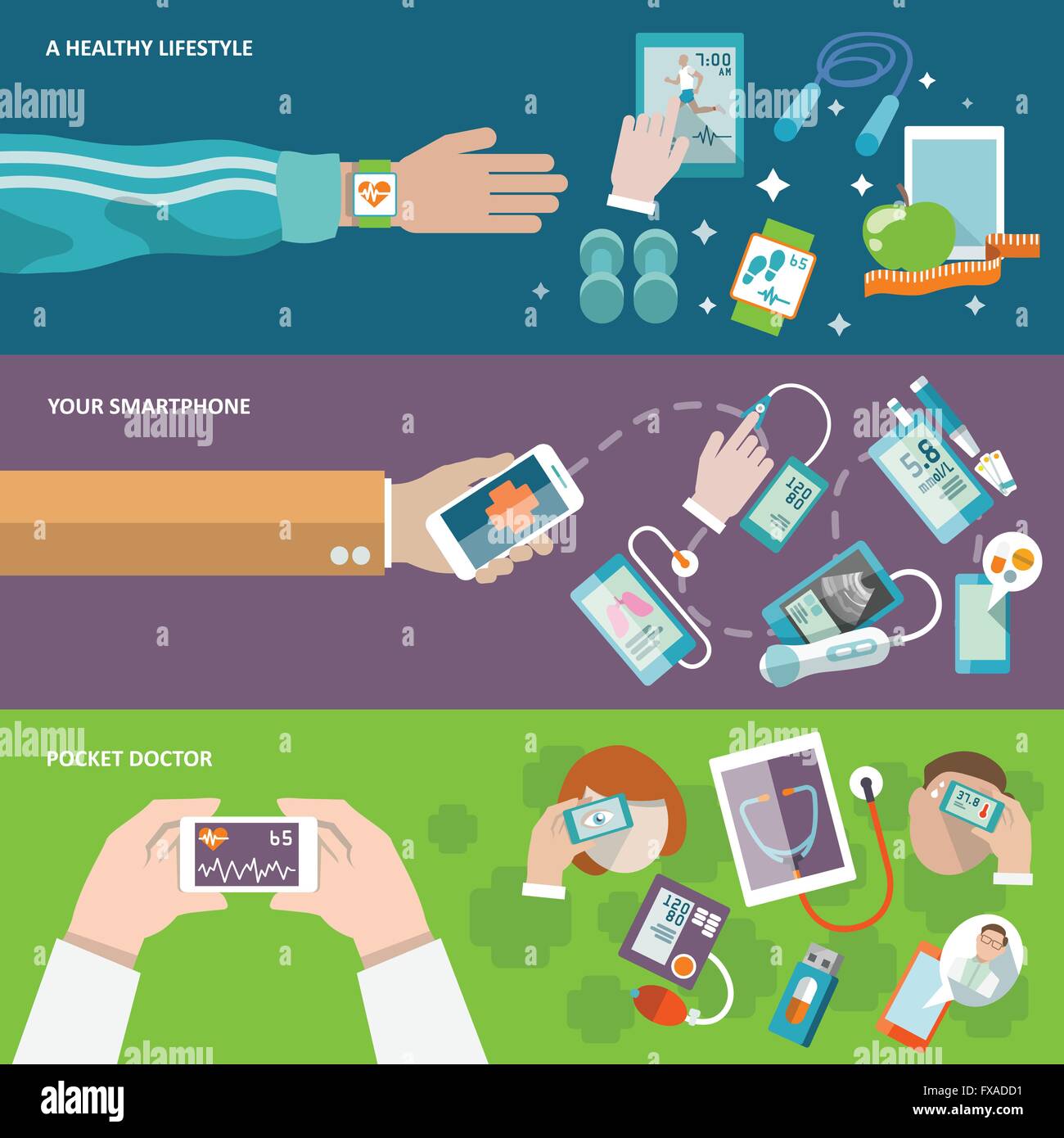 Digital health banner Stock Vector Image & Art - Alamy