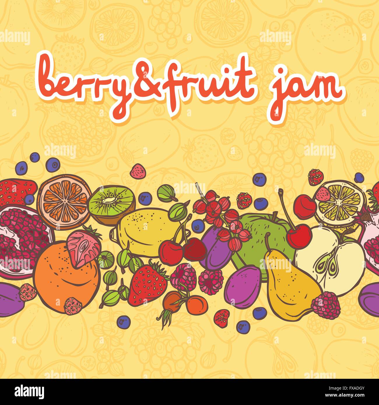 Fruits and berries border horizontal Stock Vector Image & Art - Alamy
