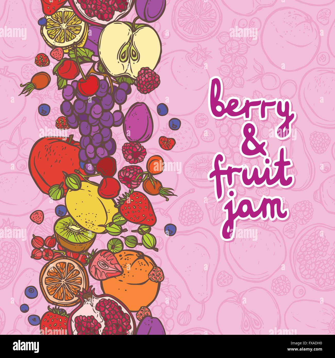 Fruits and berries border vertical Stock Vector Image & Art - Alamy