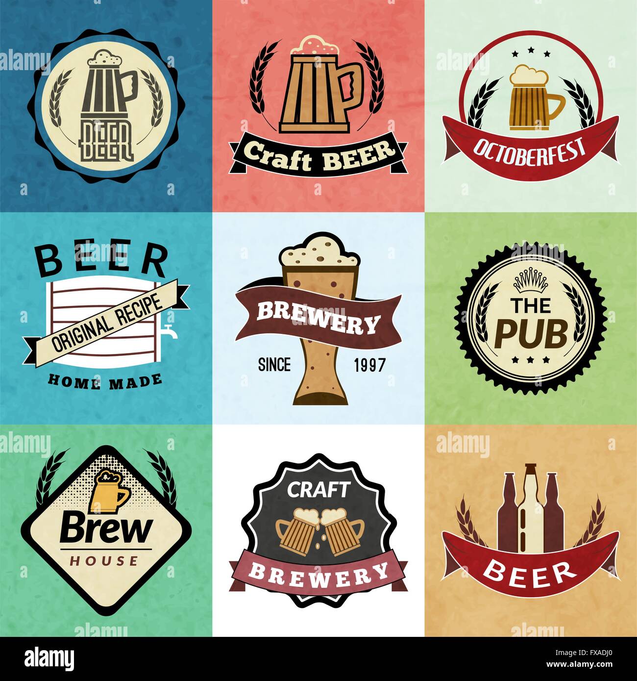Beer retro labels Stock Vector Image & Art - Alamy