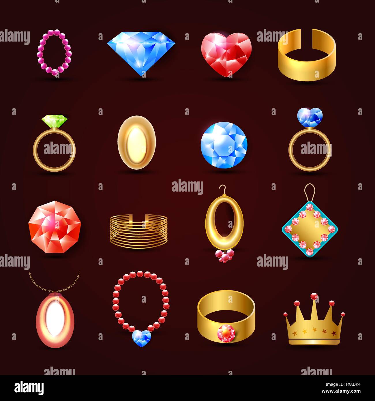 Jewelry icon set Stock Vector Image & Art - Alamy