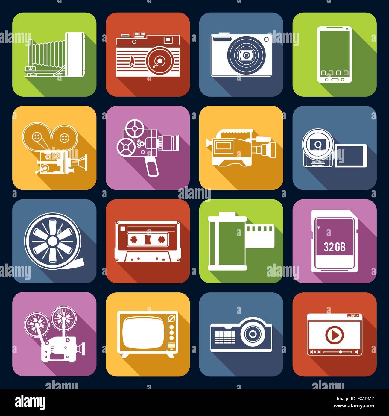 Photo Video Icons Set Stock Vector Image & Art - Alamy