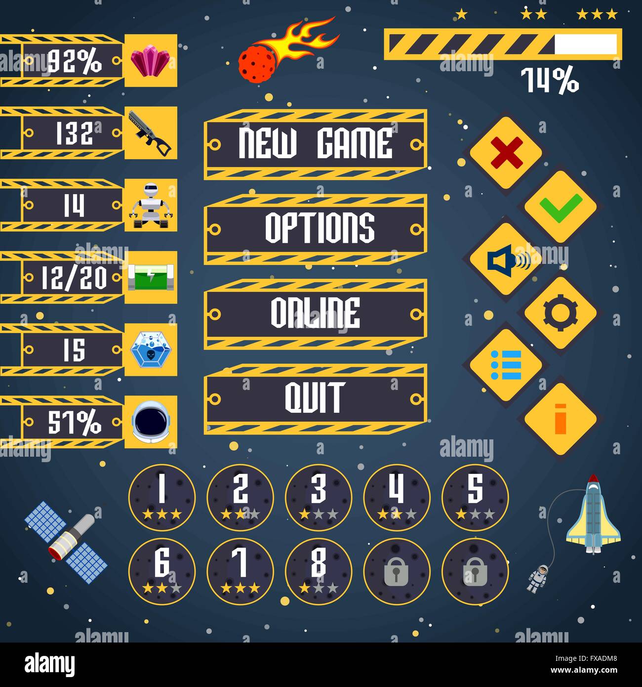 Space game interface Stock Vector Image & Art - Alamy