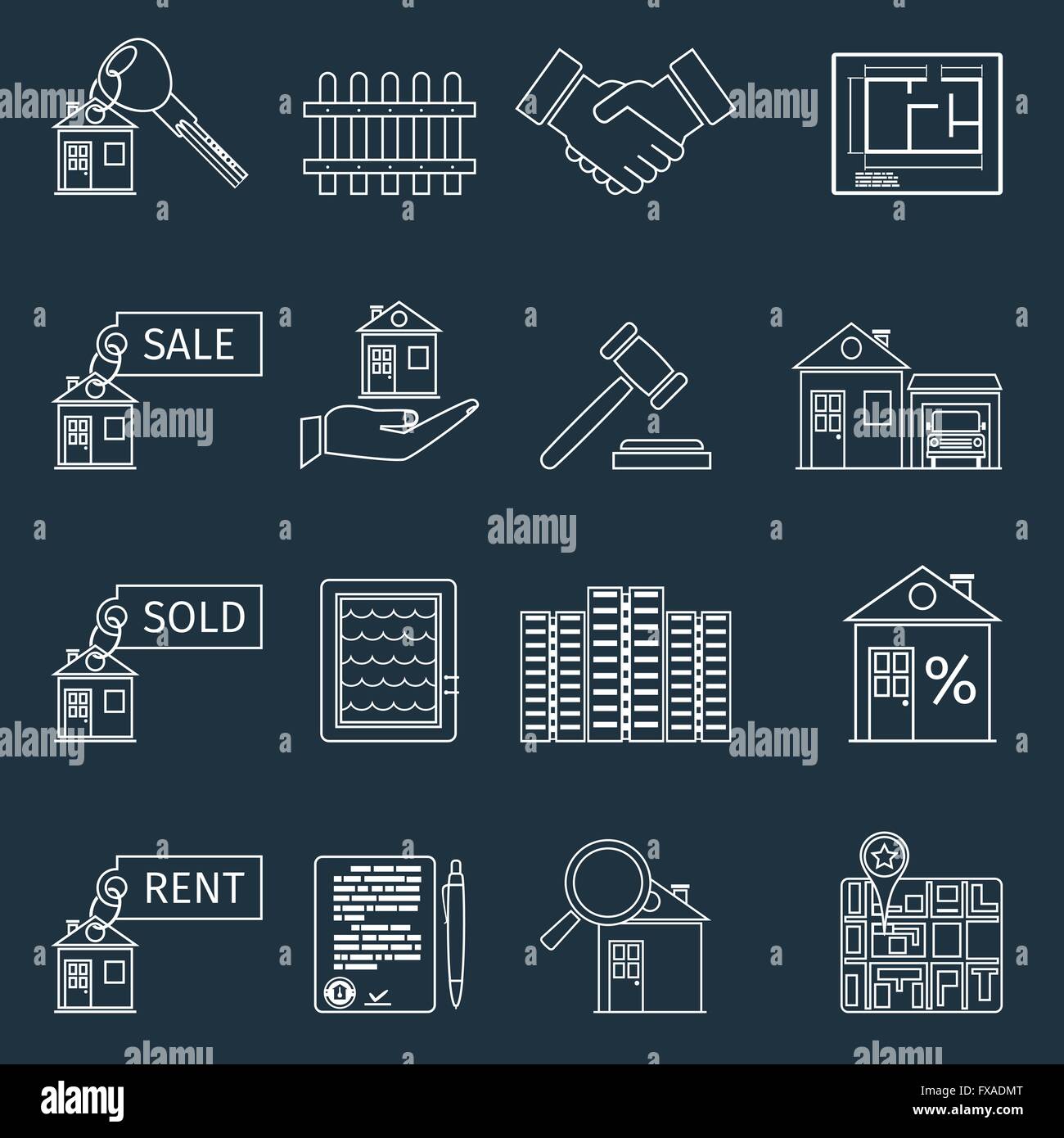 Real estate outline icons Stock Vector Image & Art - Alamy