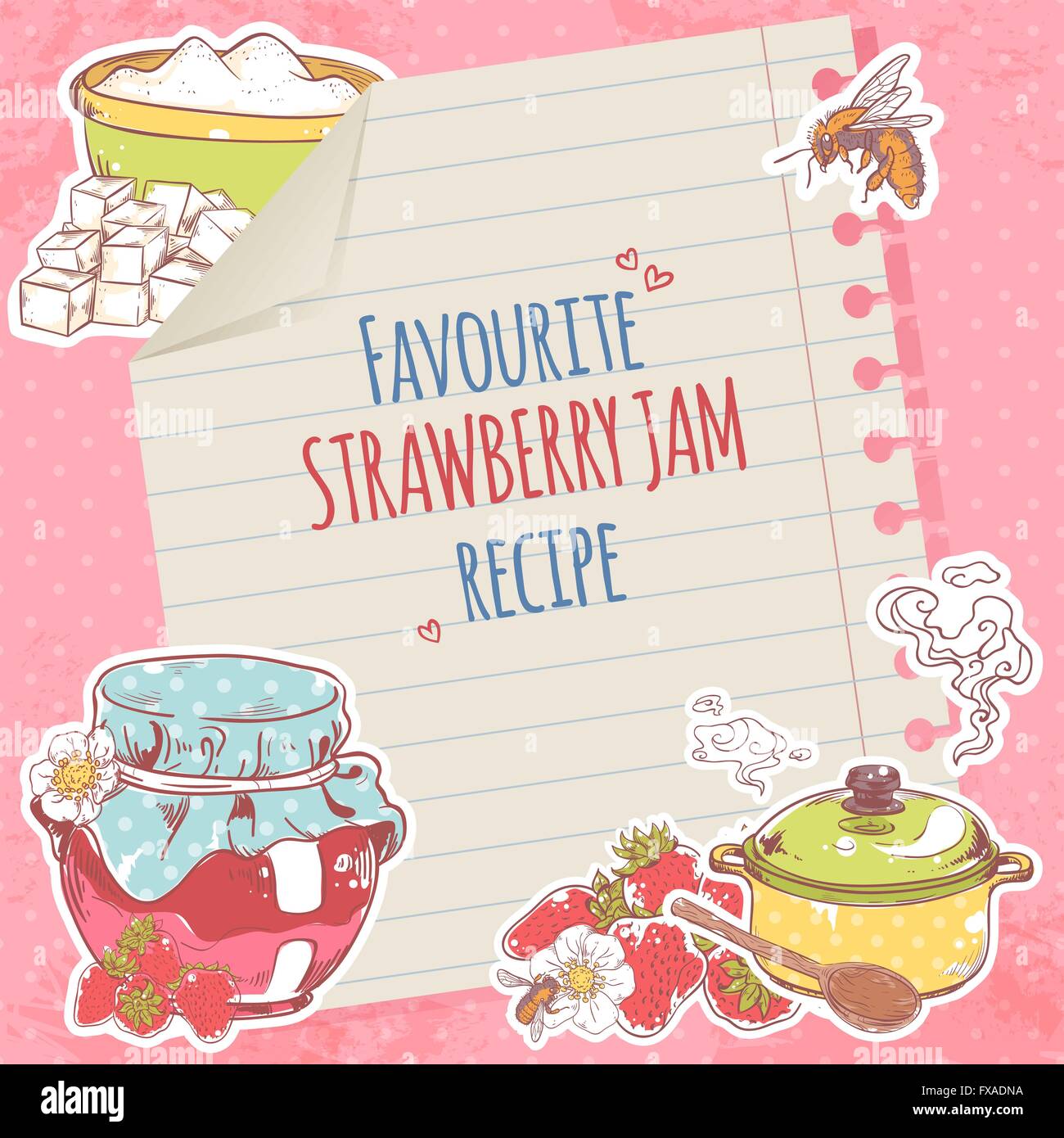 Strawberry jam poster Stock Vector Image & Art - Alamy
