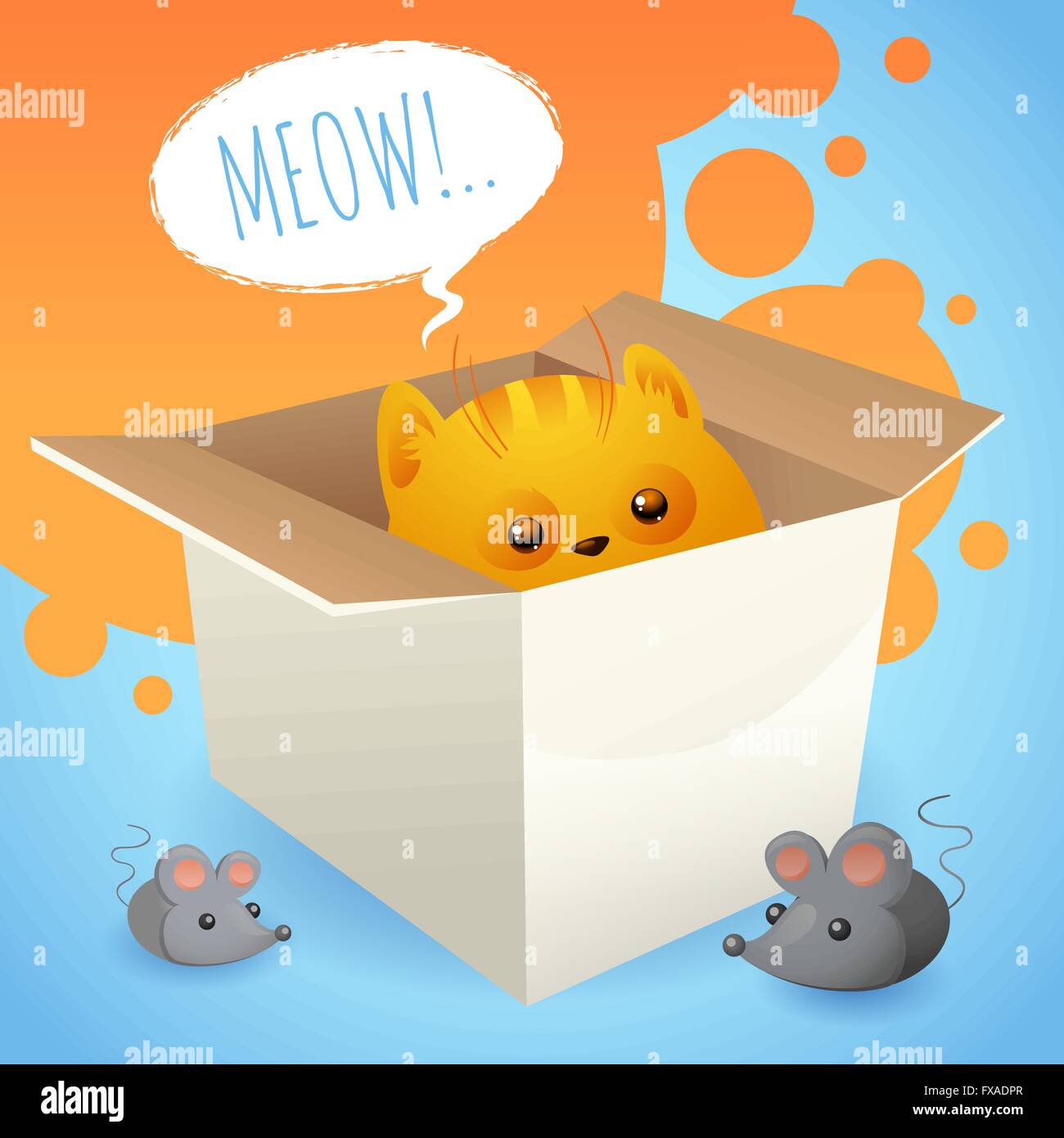 Kitten in box Stock Vector Image & Art - Alamy