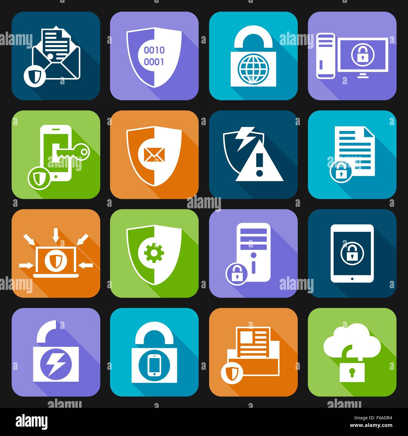 Data Protection Security Icons Stock Vector Image & Art - Alamy