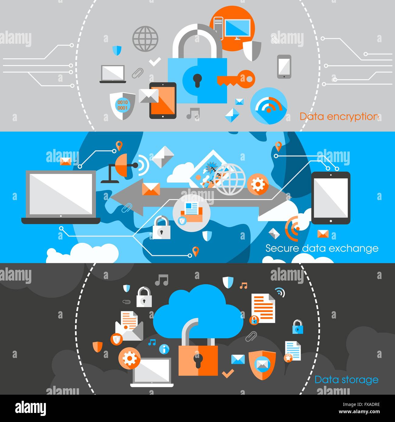 Data Protection Security Banners Stock Vector Image & Art - Alamy