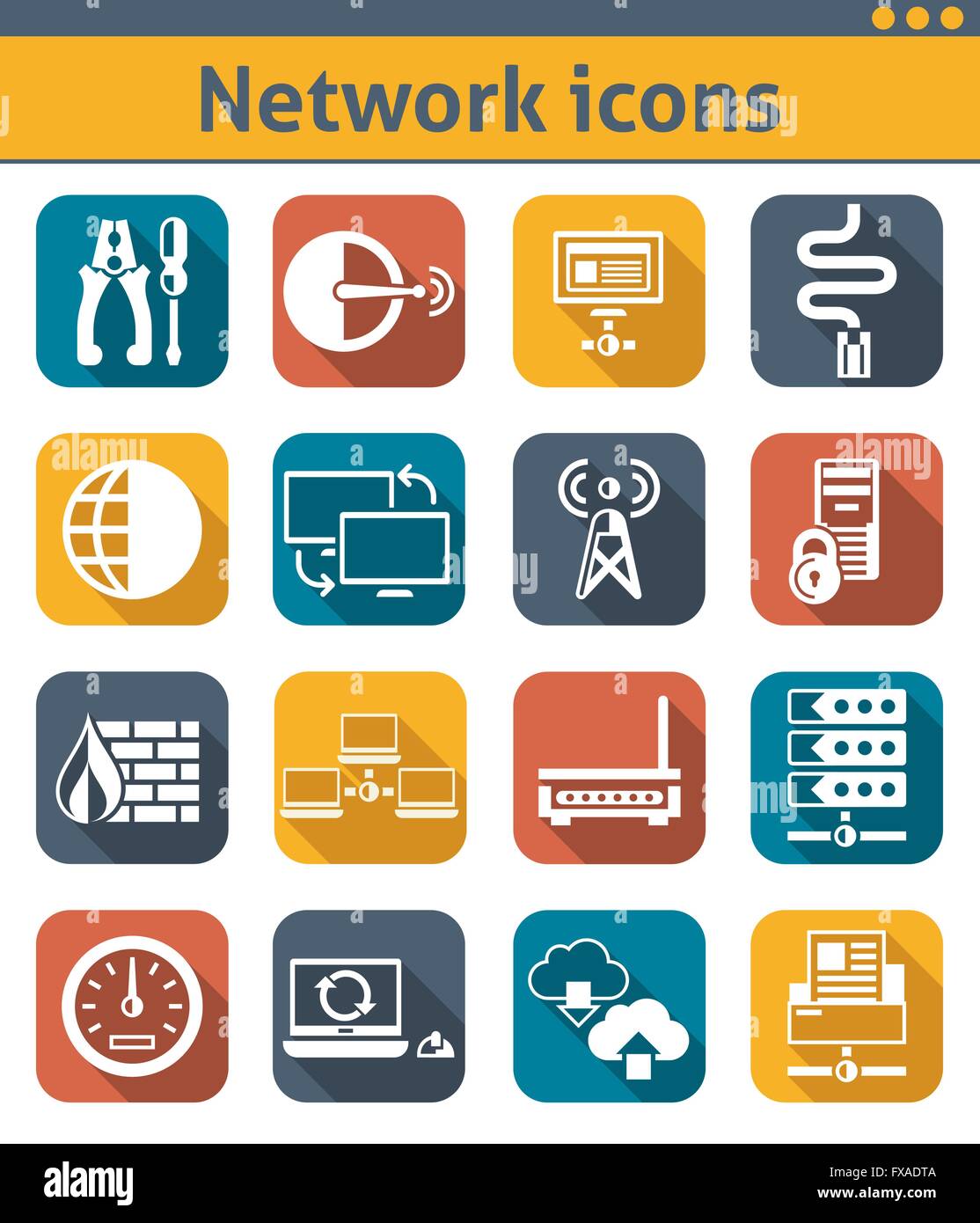 Network Icons Set Stock Vector Image & Art - Alamy