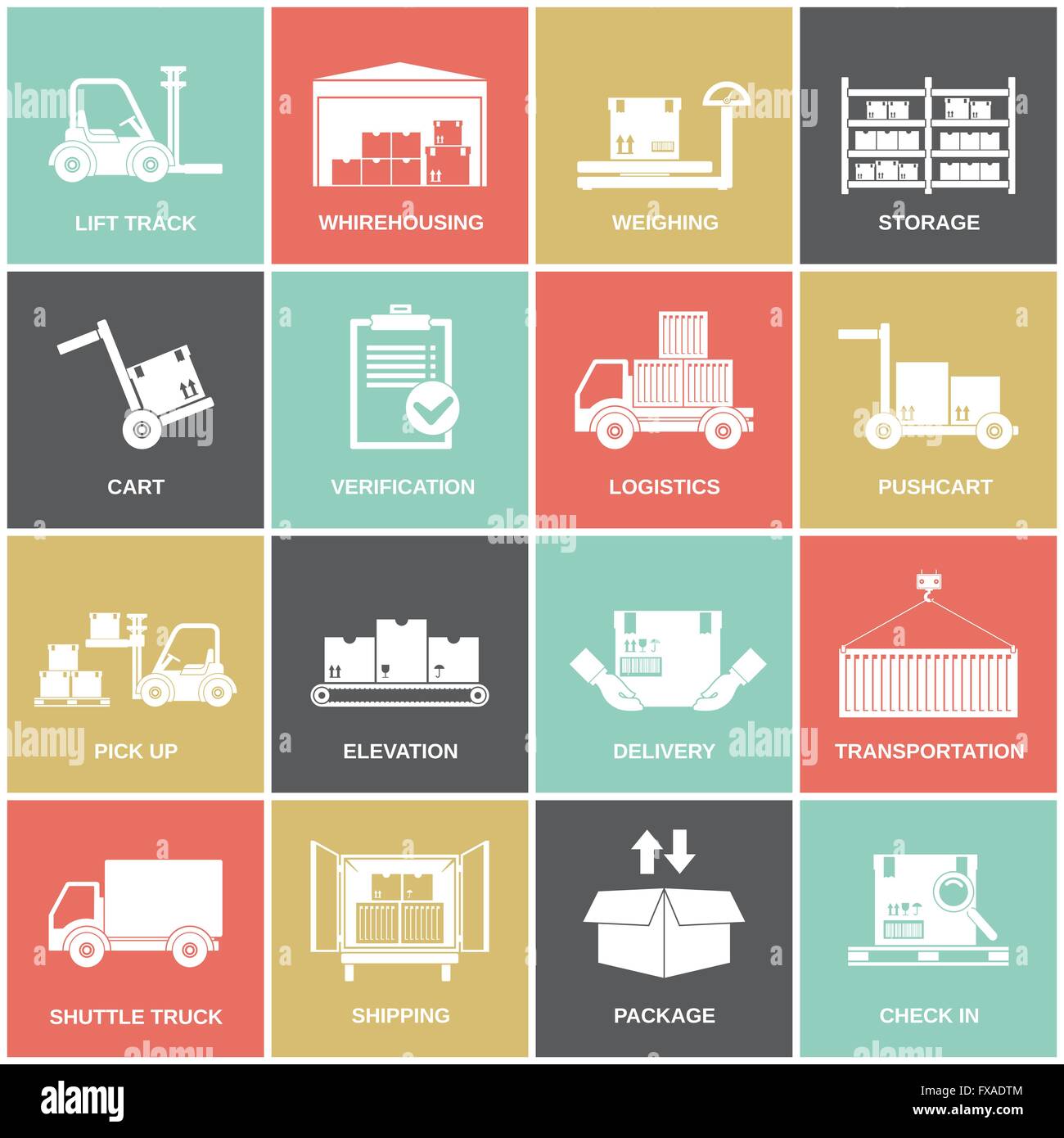 Warehouse icons flat Stock Vector Image & Art - Alamy