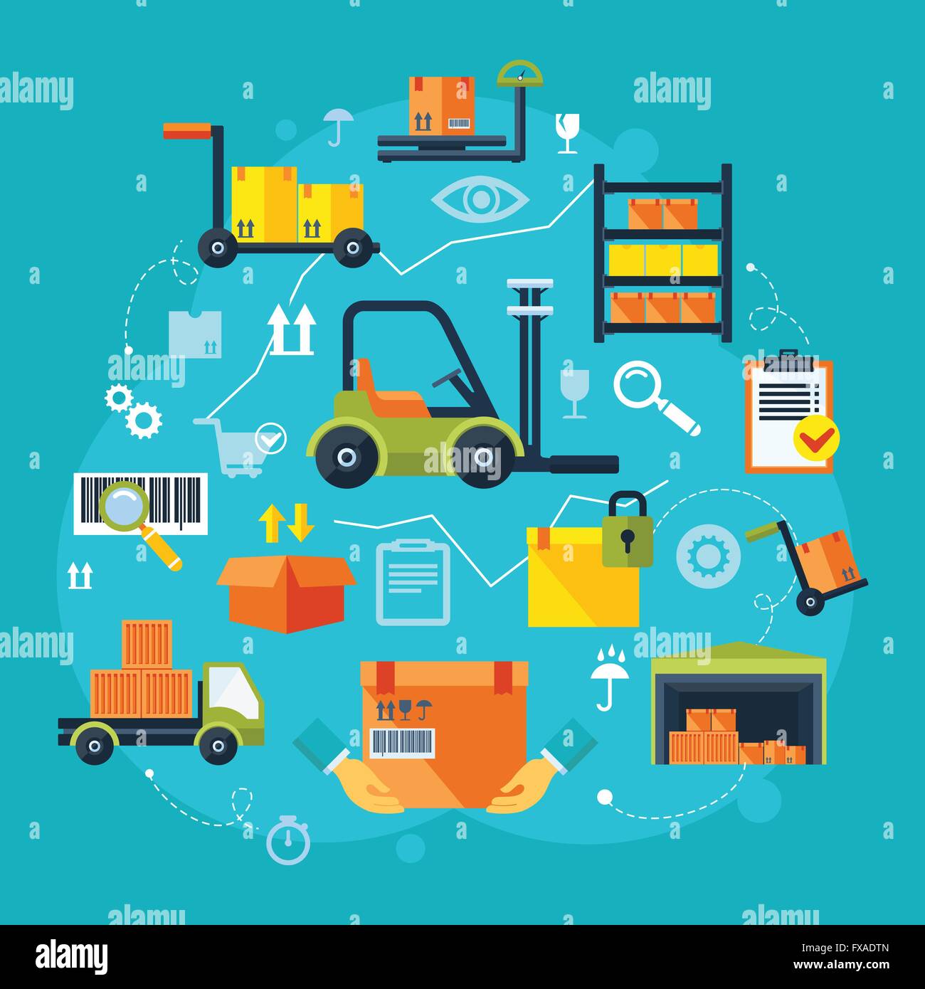Warehouse icons flat Stock Vector Image & Art - Alamy