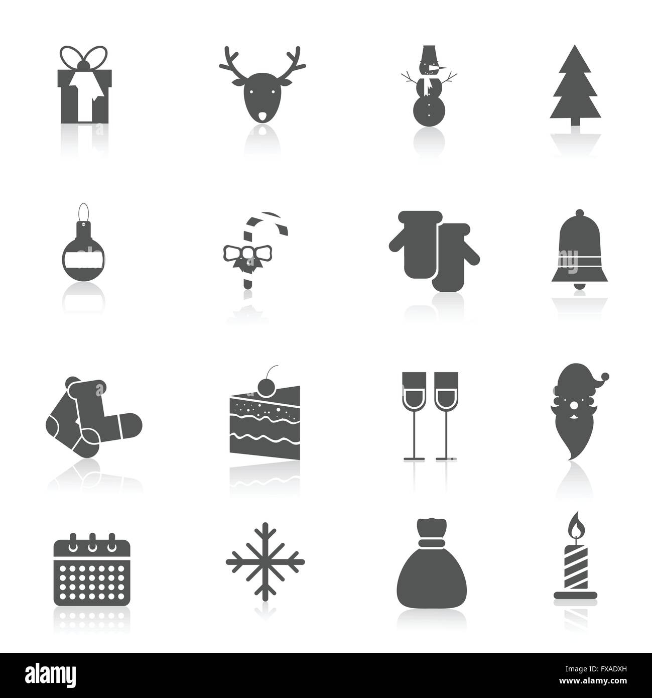 Black christmas icons hi-res stock photography and images - Alamy