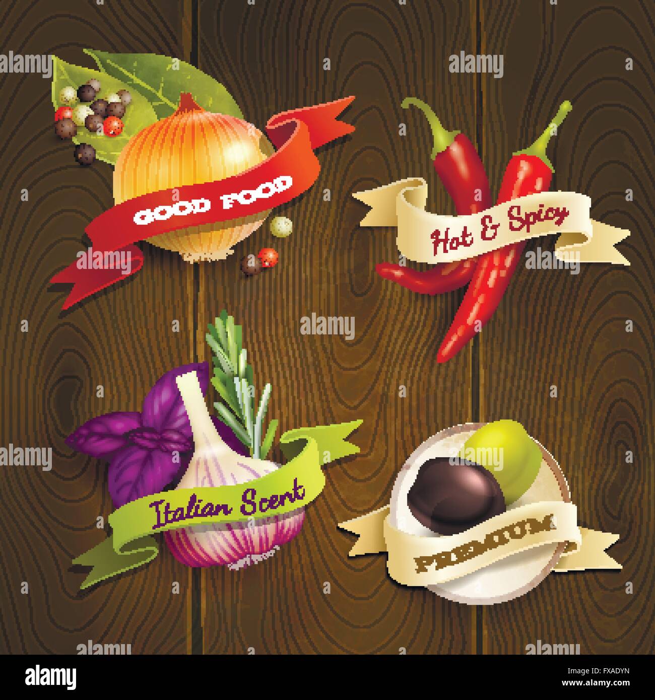 Herbs and spices badges set Stock Vector Image & Art - Alamy