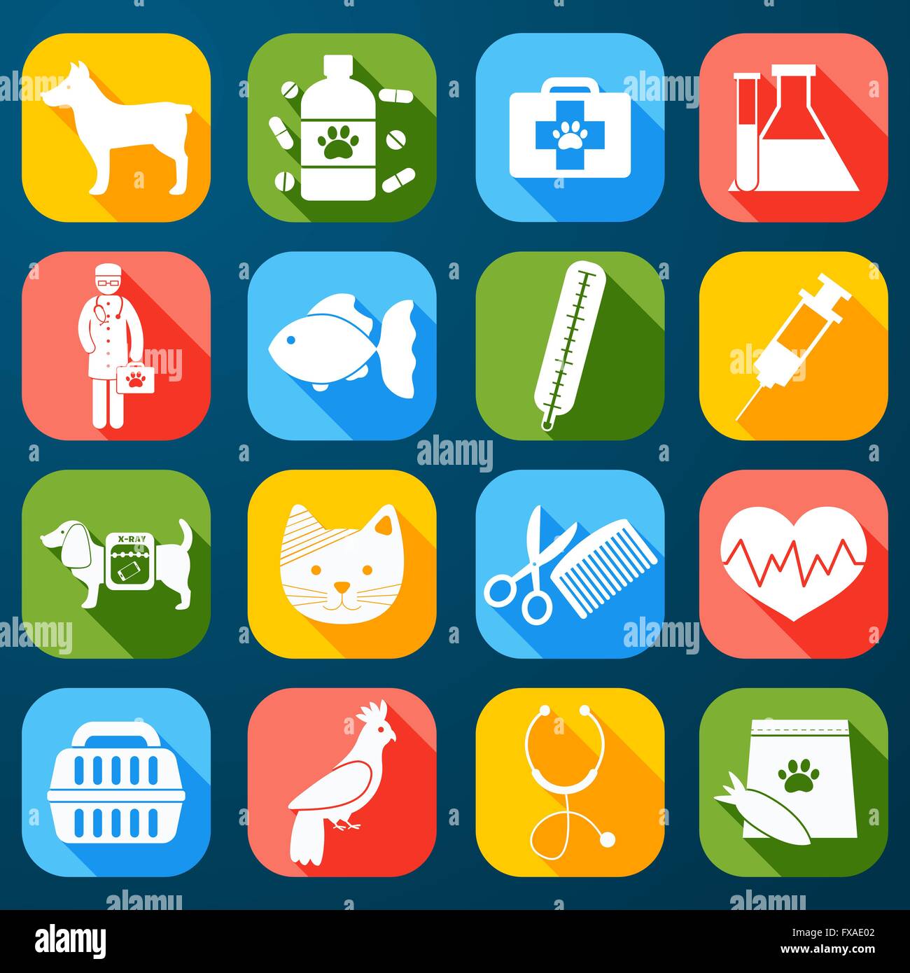 Veterinary Icons Set Stock Vector Image & Art - Alamy