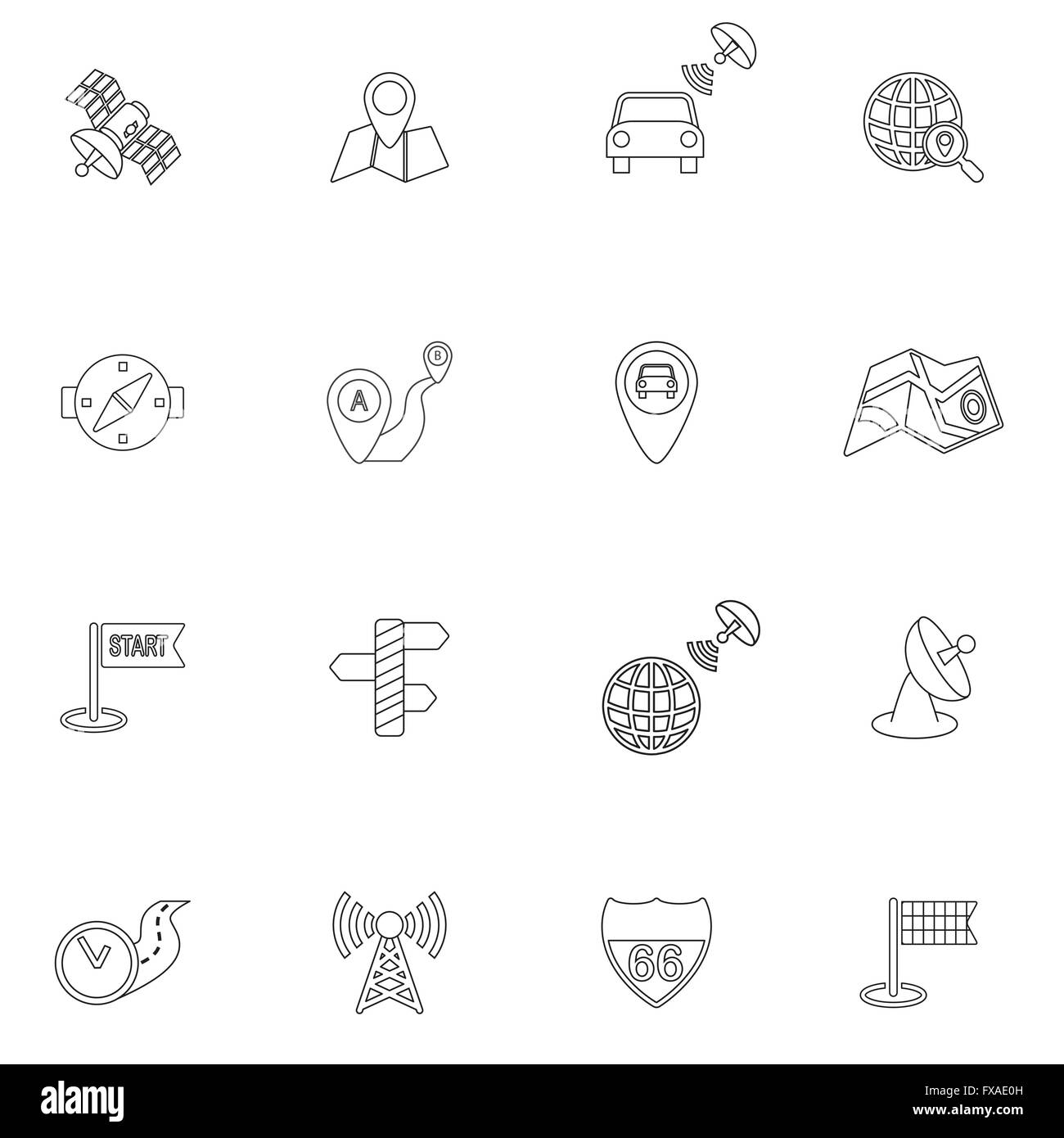 Mobile navigation icons outline Stock Vector Image & Art - Alamy