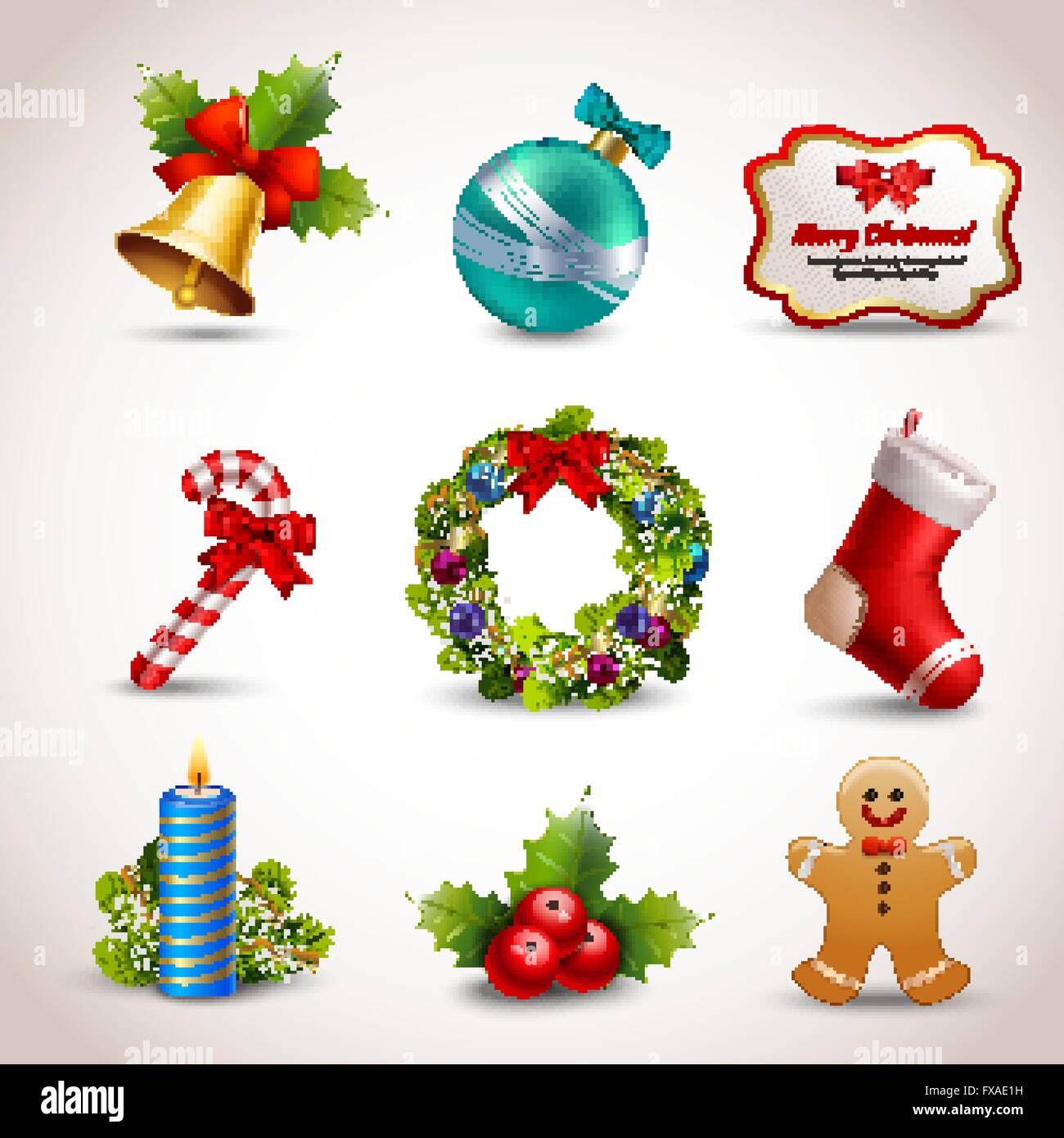 Christmas icons set Stock Vector Image & Art - Alamy