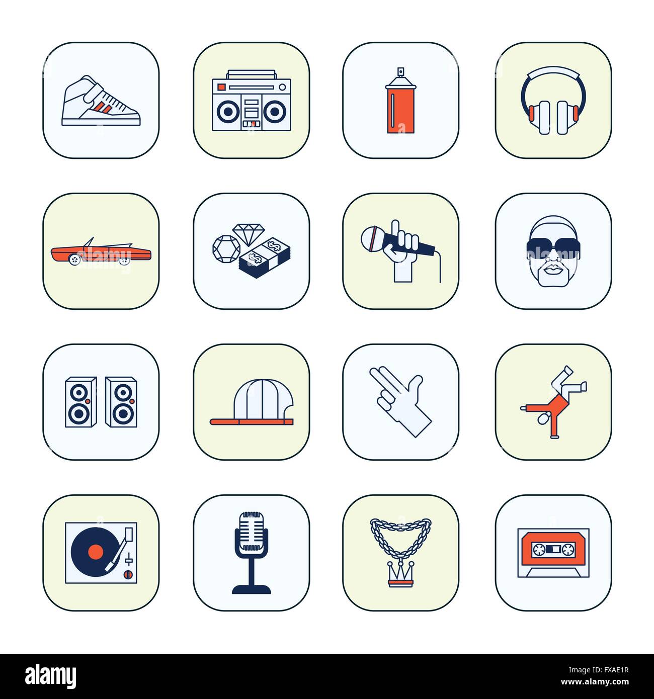 Rap music icons set Stock Vector Image & Art - Alamy