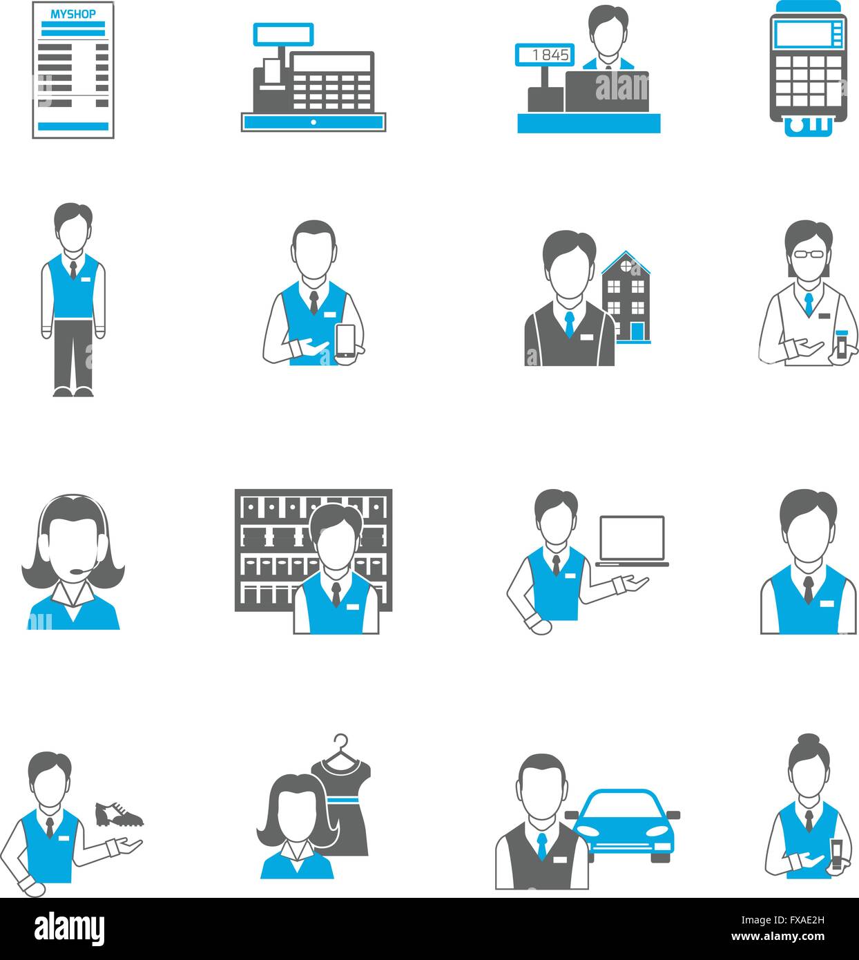 Set icons salesman flat Stock Vector Image & Art - Alamy
