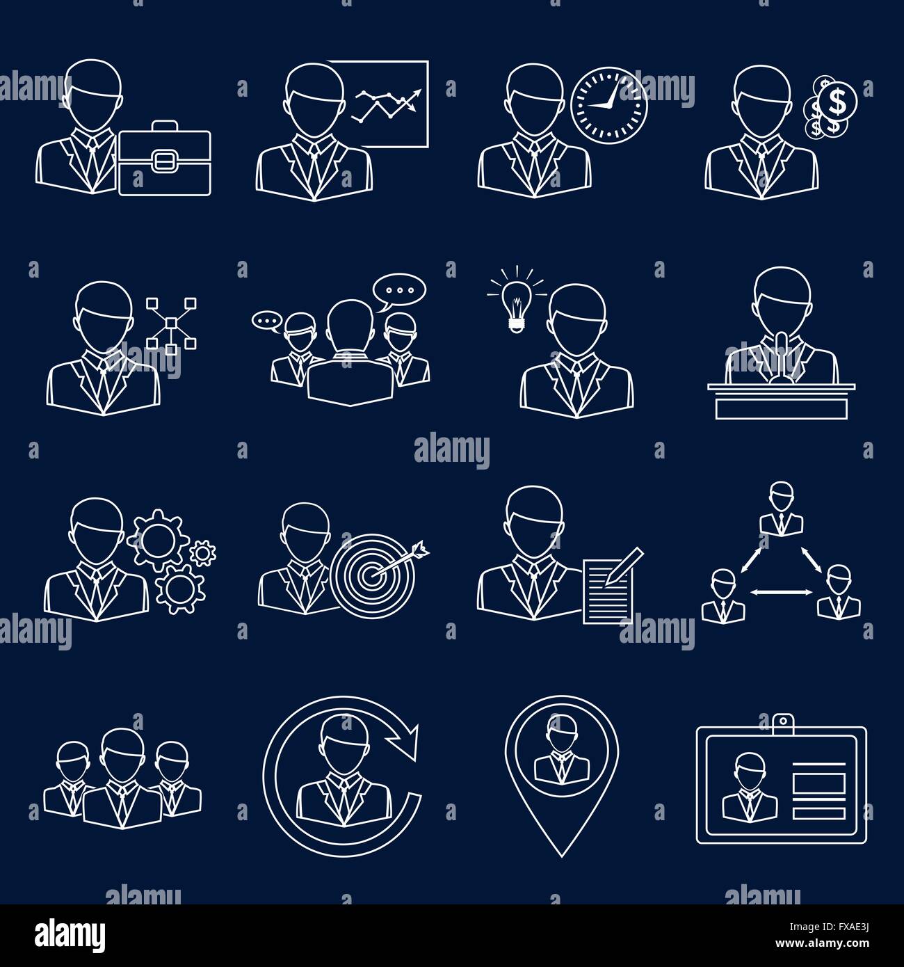 Business and management icons outline Stock Vector Image & Art - Alamy