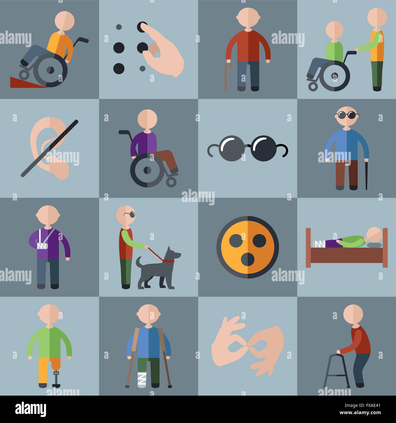 Disabled icons set Stock Vector Image & Art - Alamy