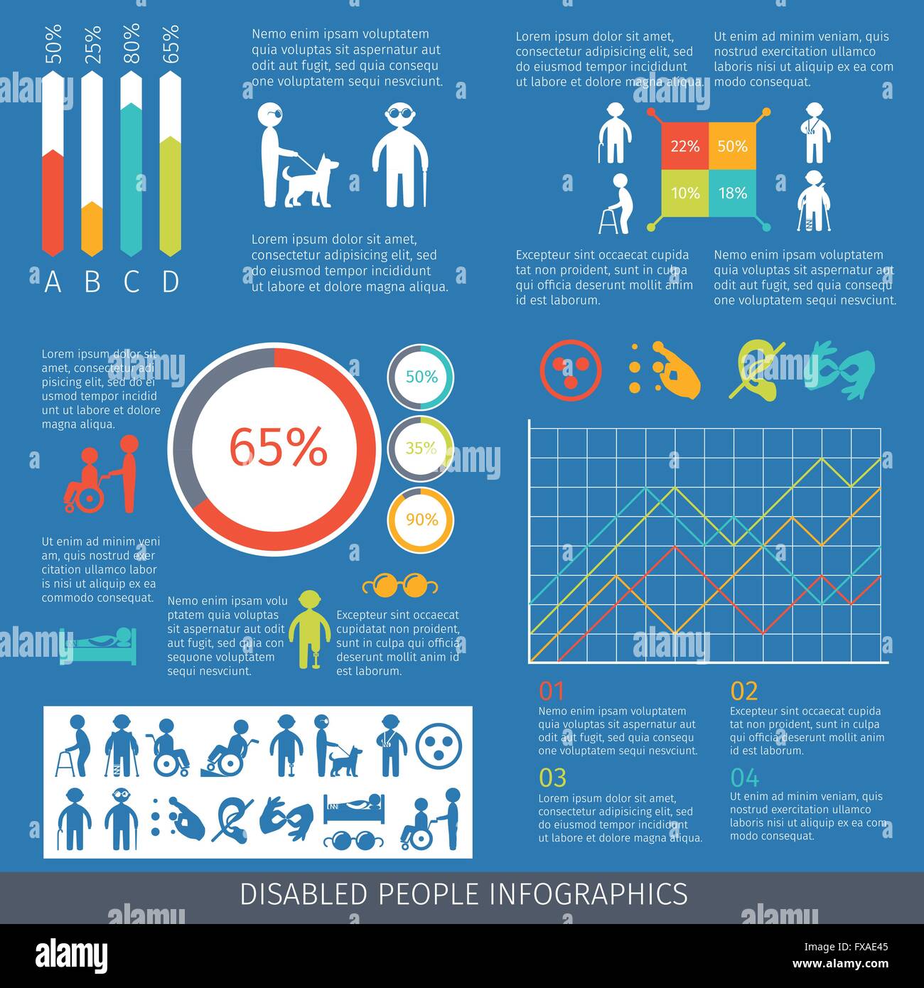 Disabled people infographic Stock Vector Image & Art - Alamy