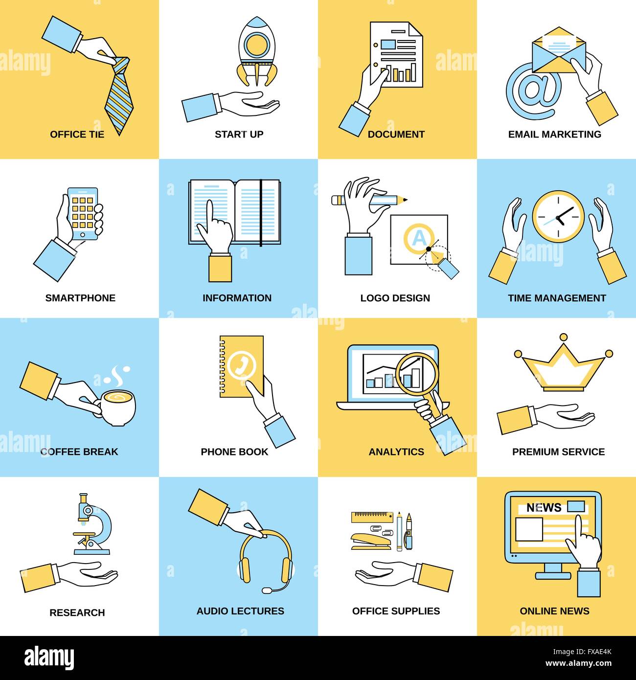 Business Hands Flat Line Stock Vector Image & Art - Alamy