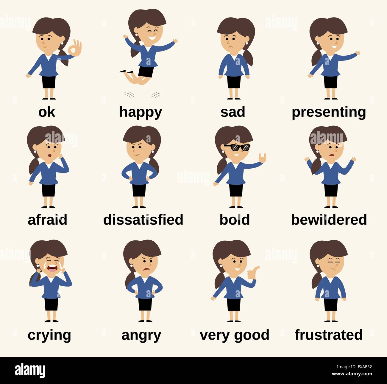 Crying frustrated woman in Stock Vector Images - Alamy