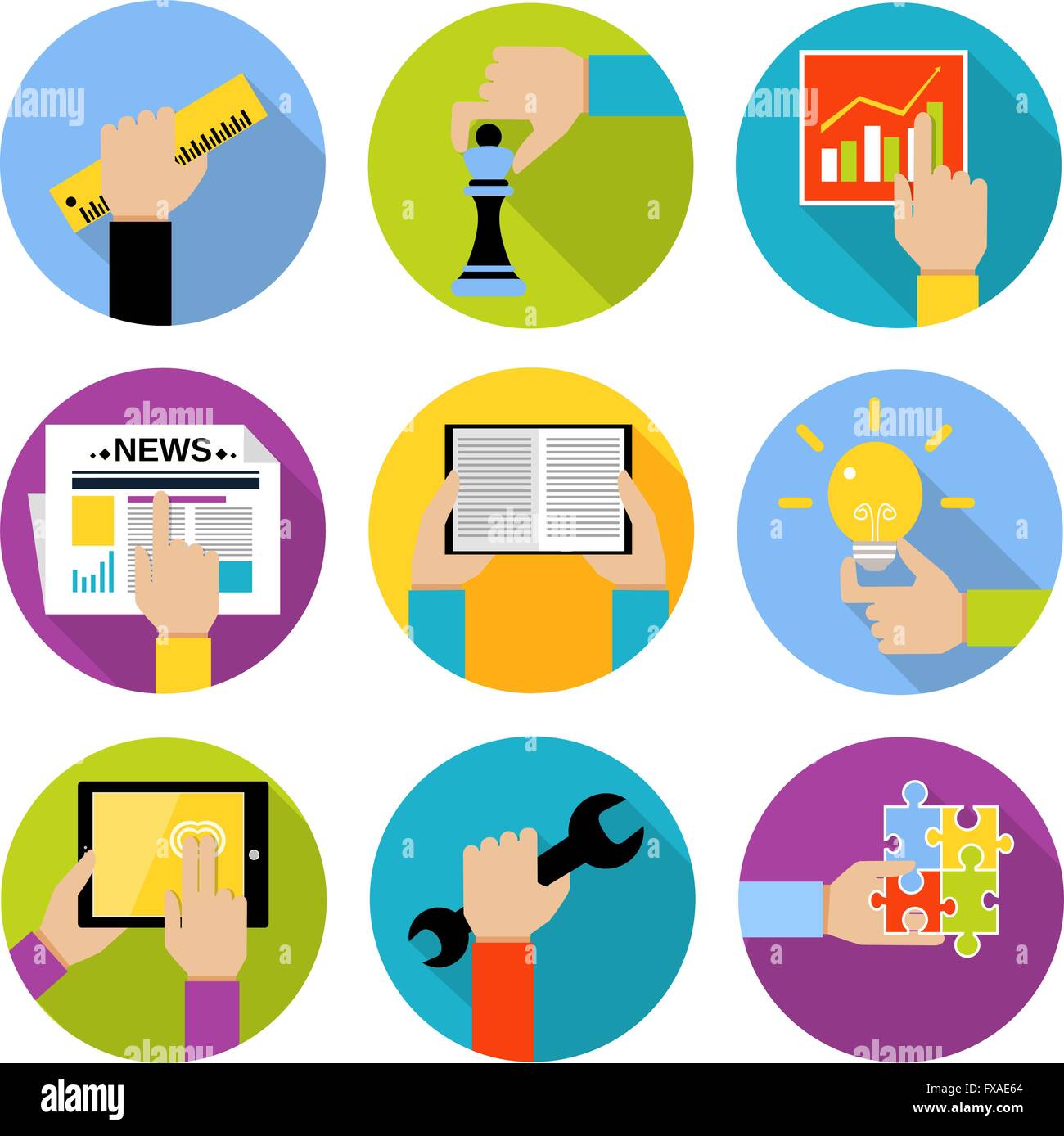 Business hands icons Stock Vector Image & Art - Alamy