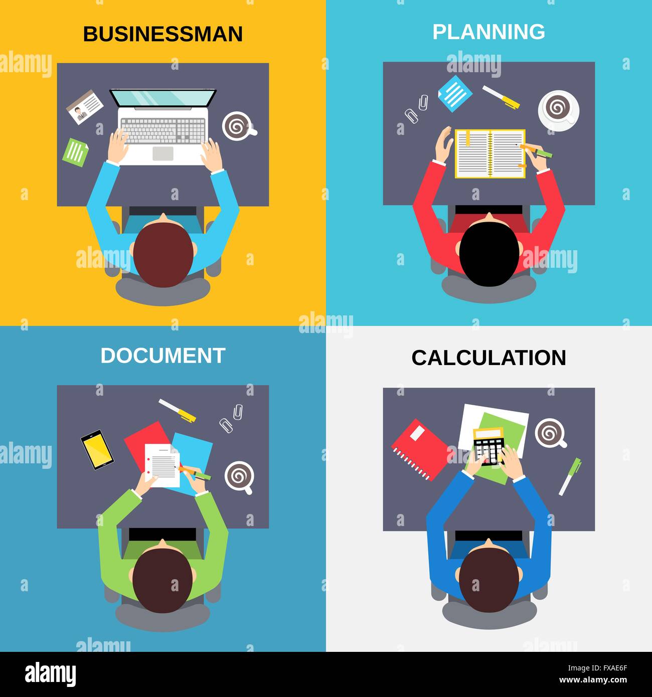 Top view businessman set Stock Vector Image & Art - Alamy