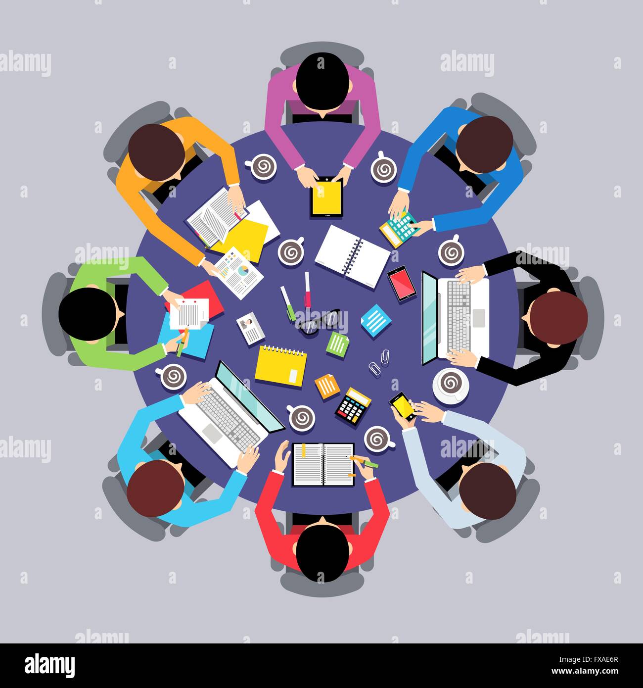 Teamwork people top view Stock Vector Image & Art - Alamy