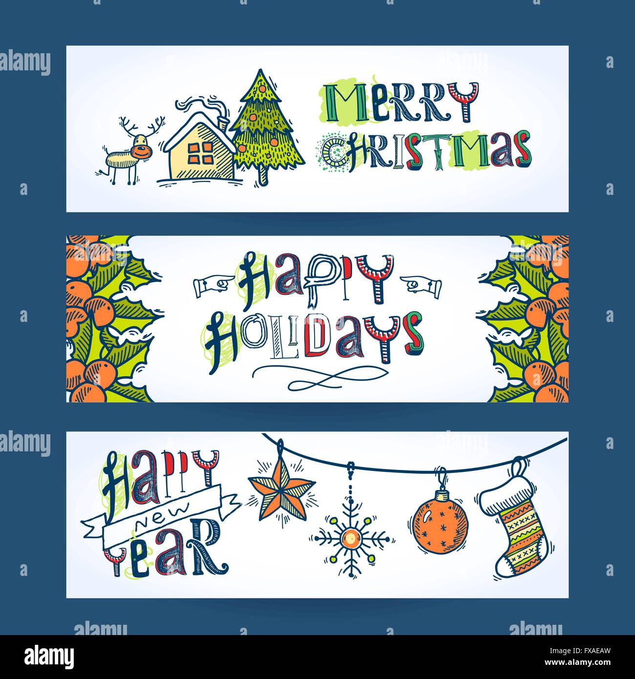 Christmas horizontal banners Stock Vector Image & Art - Alamy