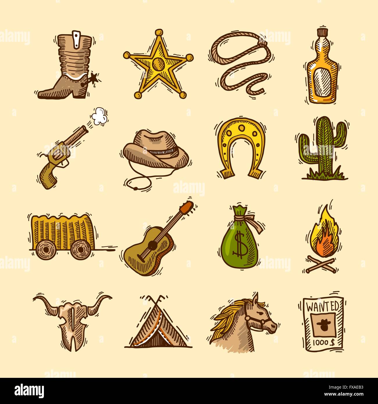 Wild west set Stock Vector Image & Art - Alamy