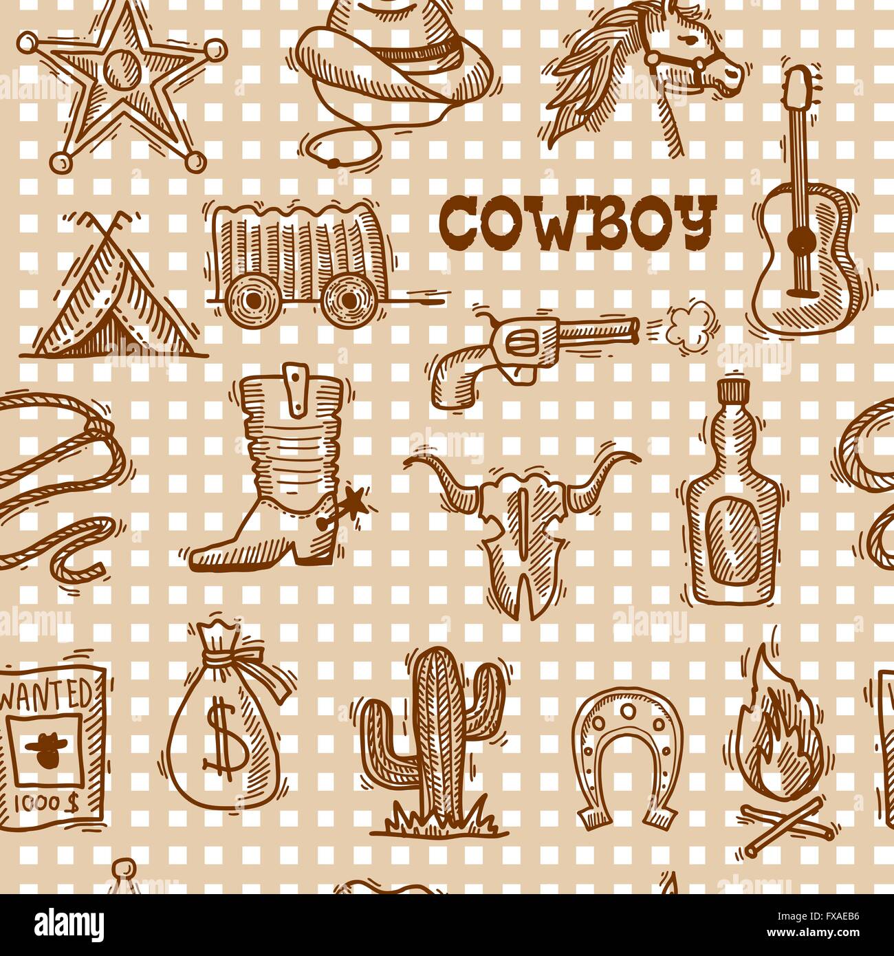 Cowboy seamless pattern Stock Vector Image & Art - Alamy
