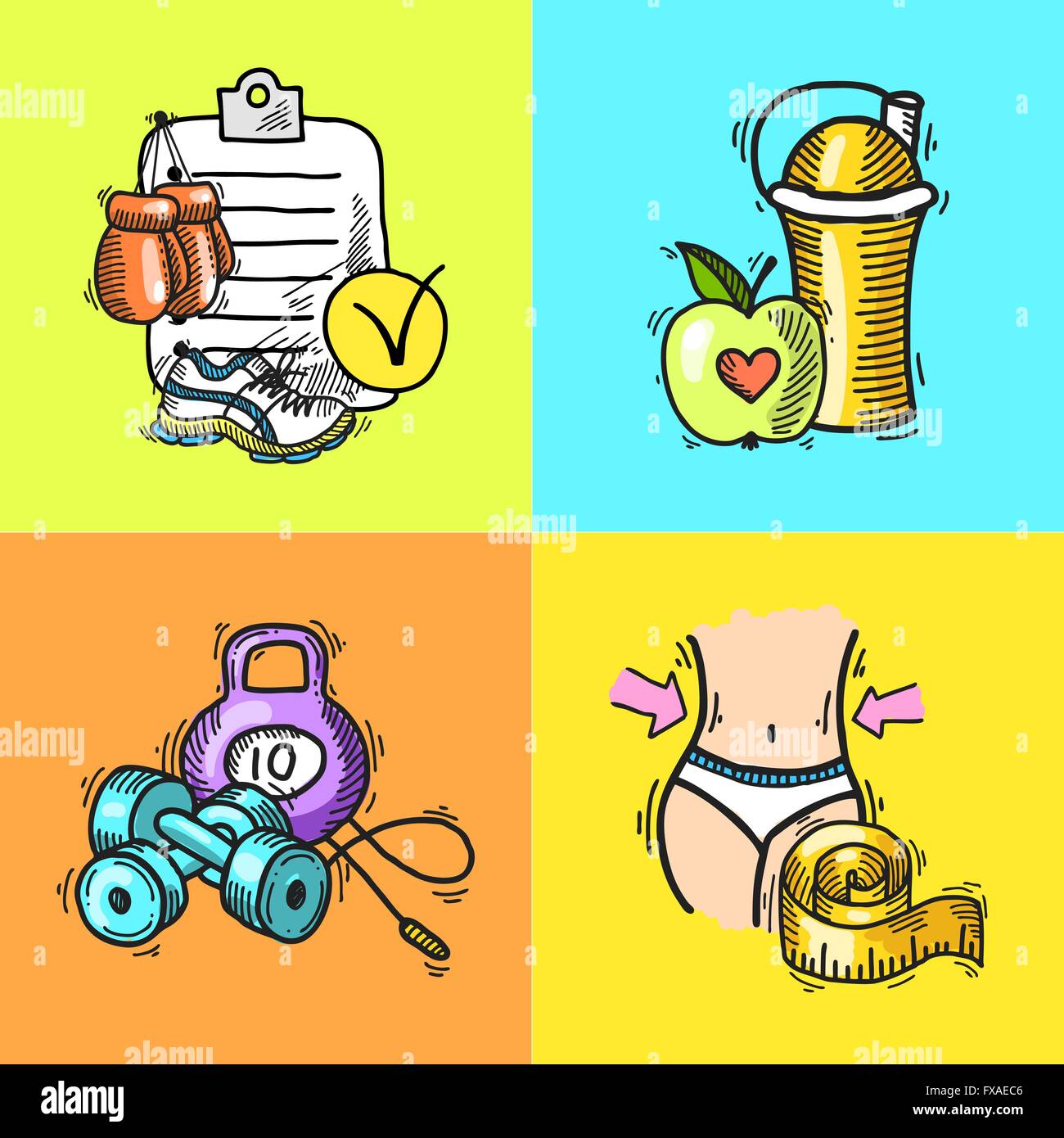 Fitness sketch illustration Stock Vector Image & Art - Alamy