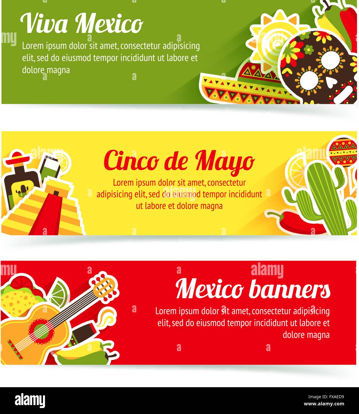 Mexico banner set Stock Vector Image & Art - Alamy